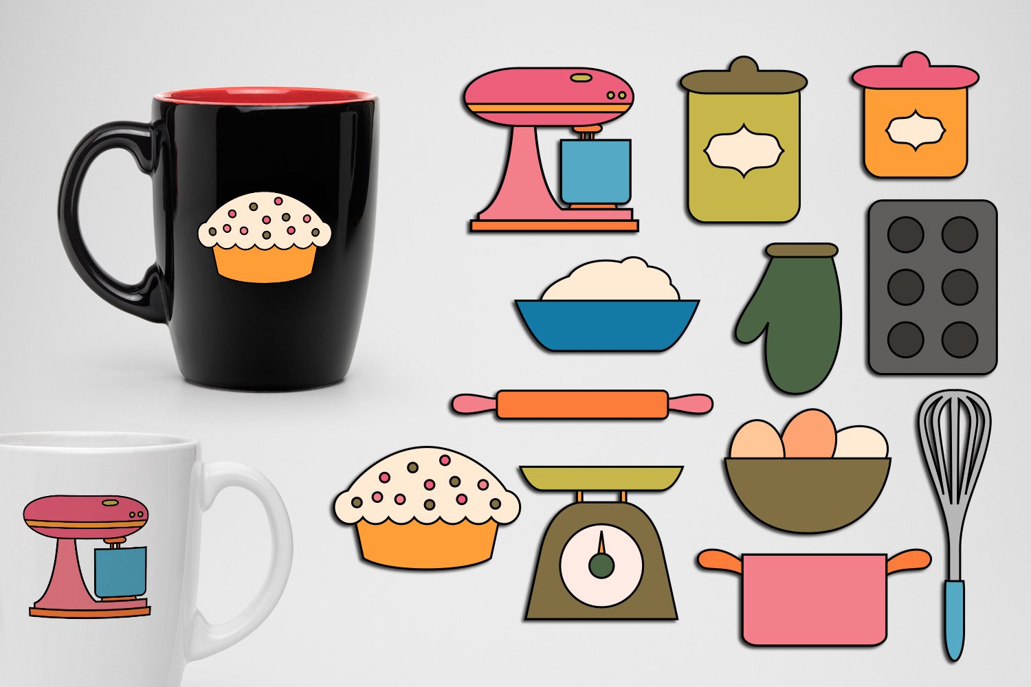 Baking utensils graphics and illustrations (74392) | Illustrations ...