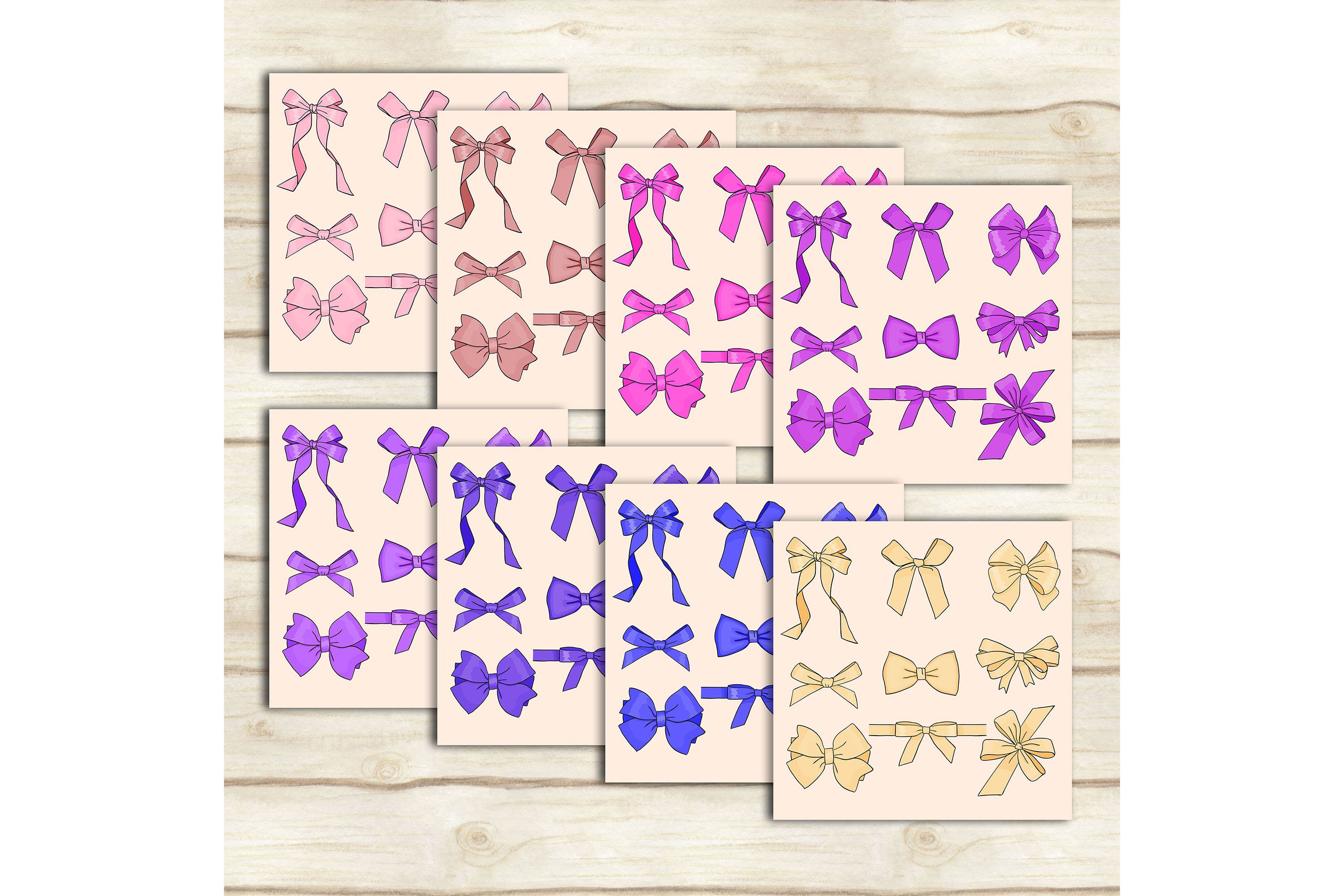 216 Bow Clip Arts in Princess Theme Pink Purple Green Lilac (131796 ...