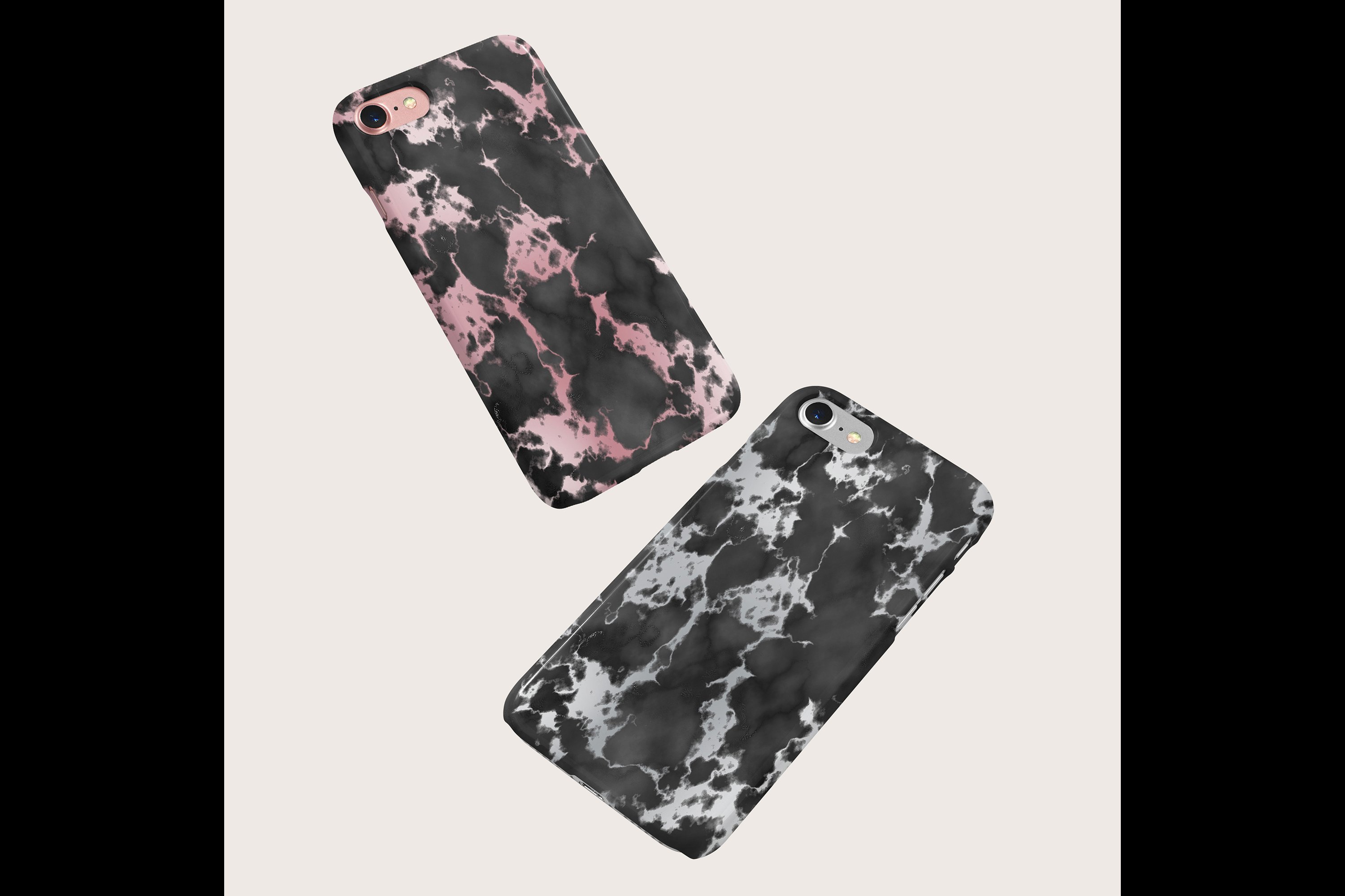 100 Seamless Black & Soft Color Marble Digital Papers (488709 ...