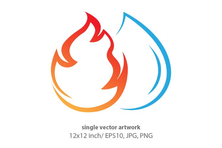 water and fire, vector (751599) | Elements | Design Bundles