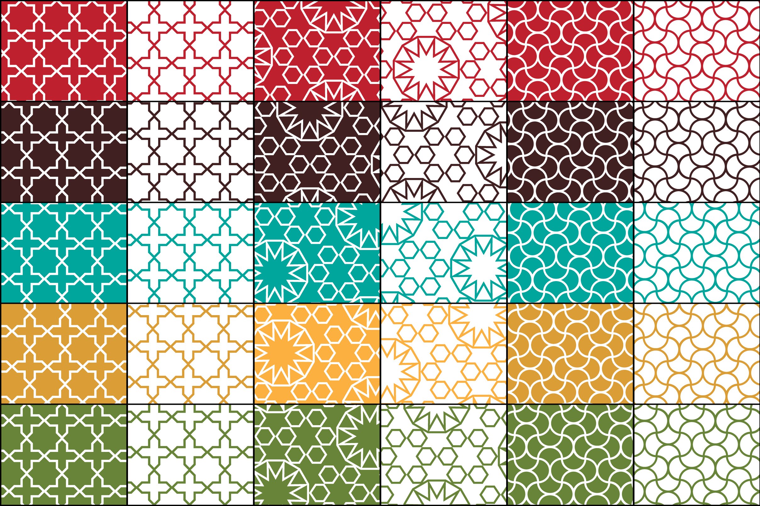 Seamless Moroccan Pattern Bundle (148578) | Patterns | Design Bundles