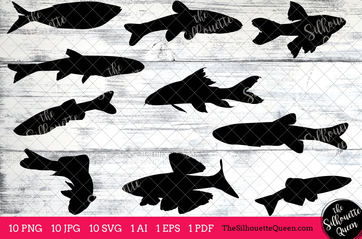 Minnow Silhouette Clipart Clip Art(AI, EPS, SVGs, JPGs, PNGs, PDF ...