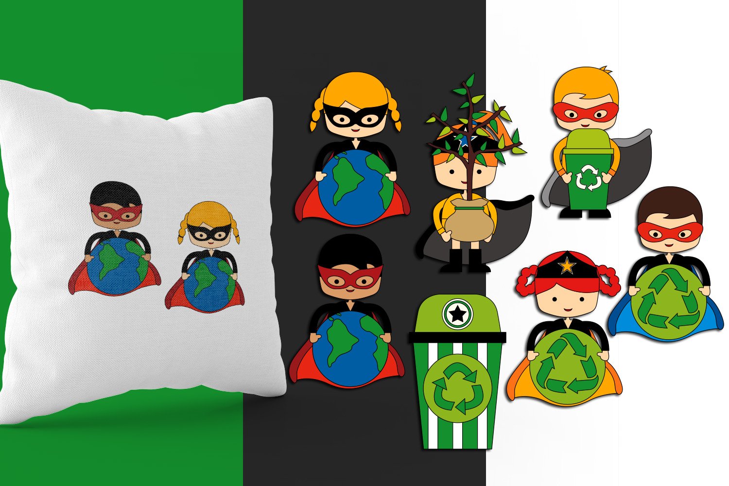Superhero Recycle, Earth day special, graphic illustrations (81002 ...