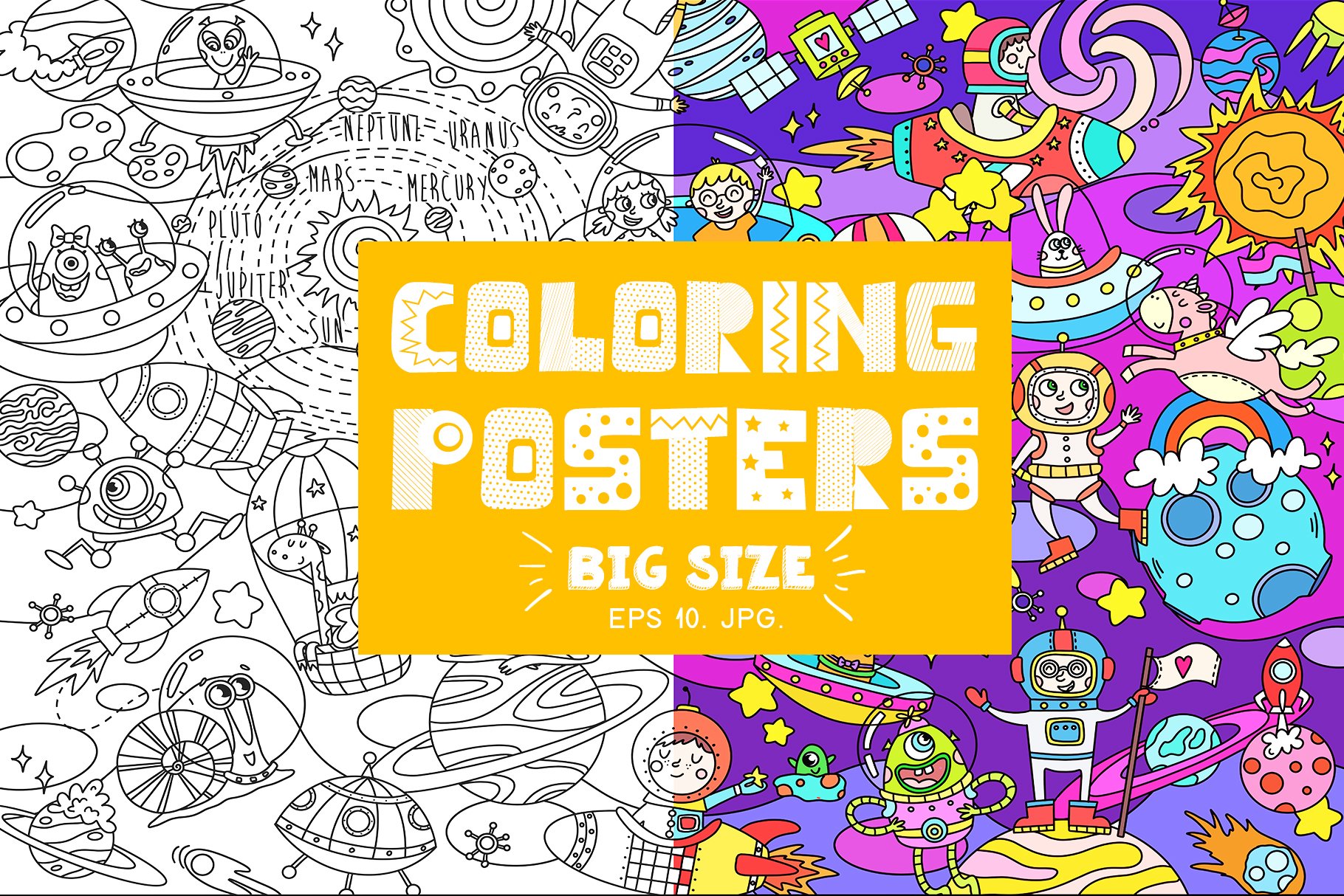 COLORING posters for kids (887398) | Illustrations | Design Bundles