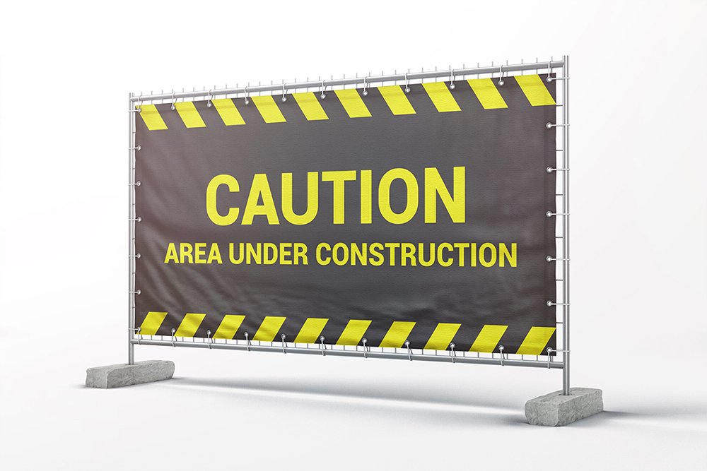 Construction Fence Banner Mockup (285864) | Signage | Design Bundles