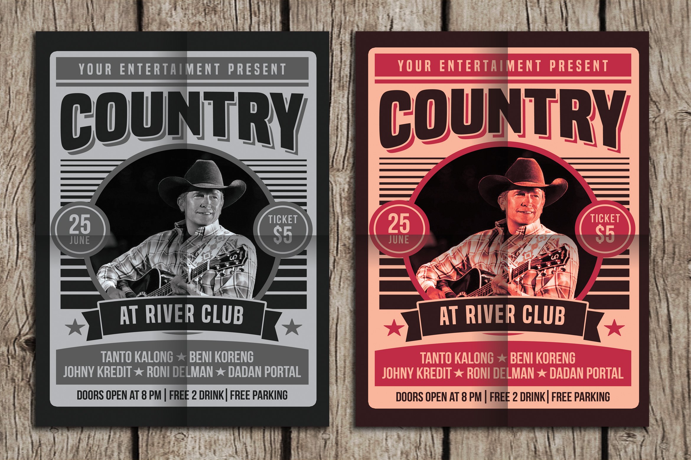 Country Music Poster Flyer (65781) | Flyers | Design Bundles