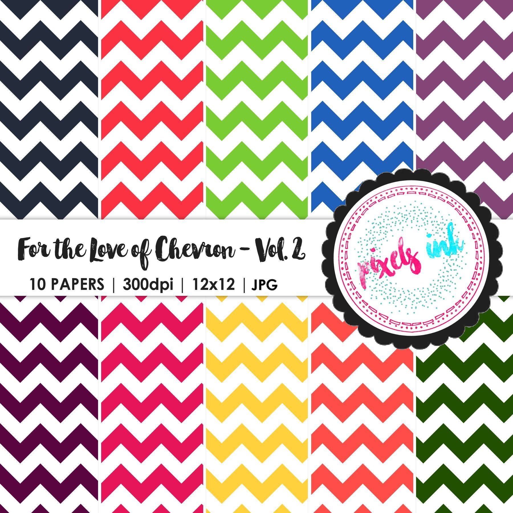 Bright and Cheerful Chevron Digital Paper-Seamless