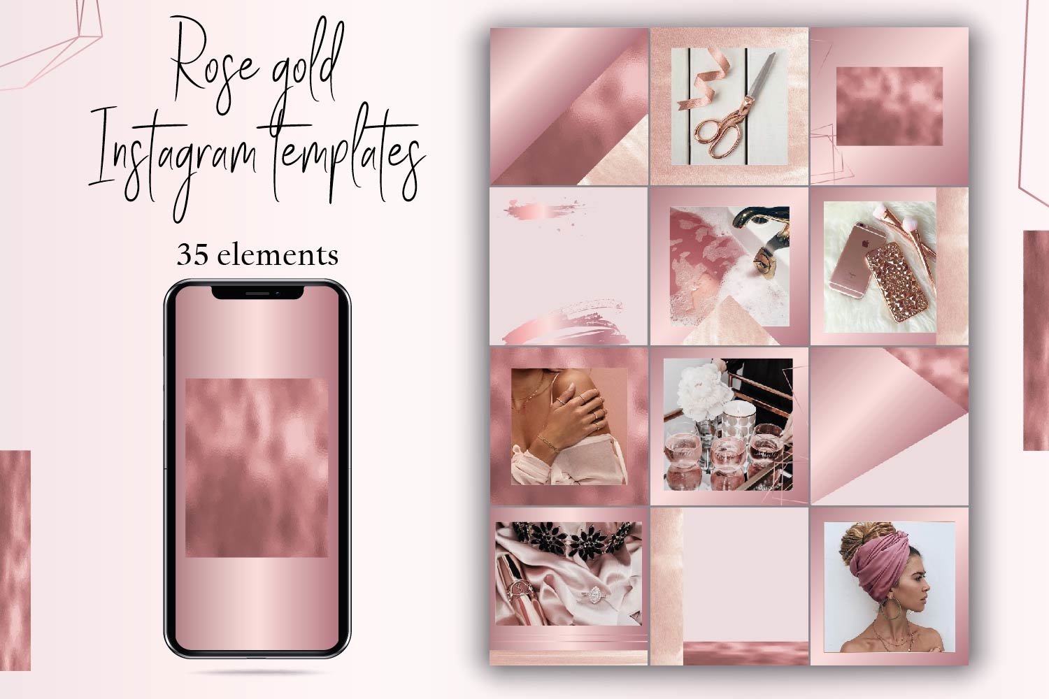 Design & Templates Paper & Party Supplies Rose Gold Canva Diy templates ...