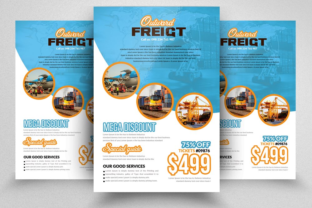International Freight Flyer Template (51583) | Flyers | Design Bundles