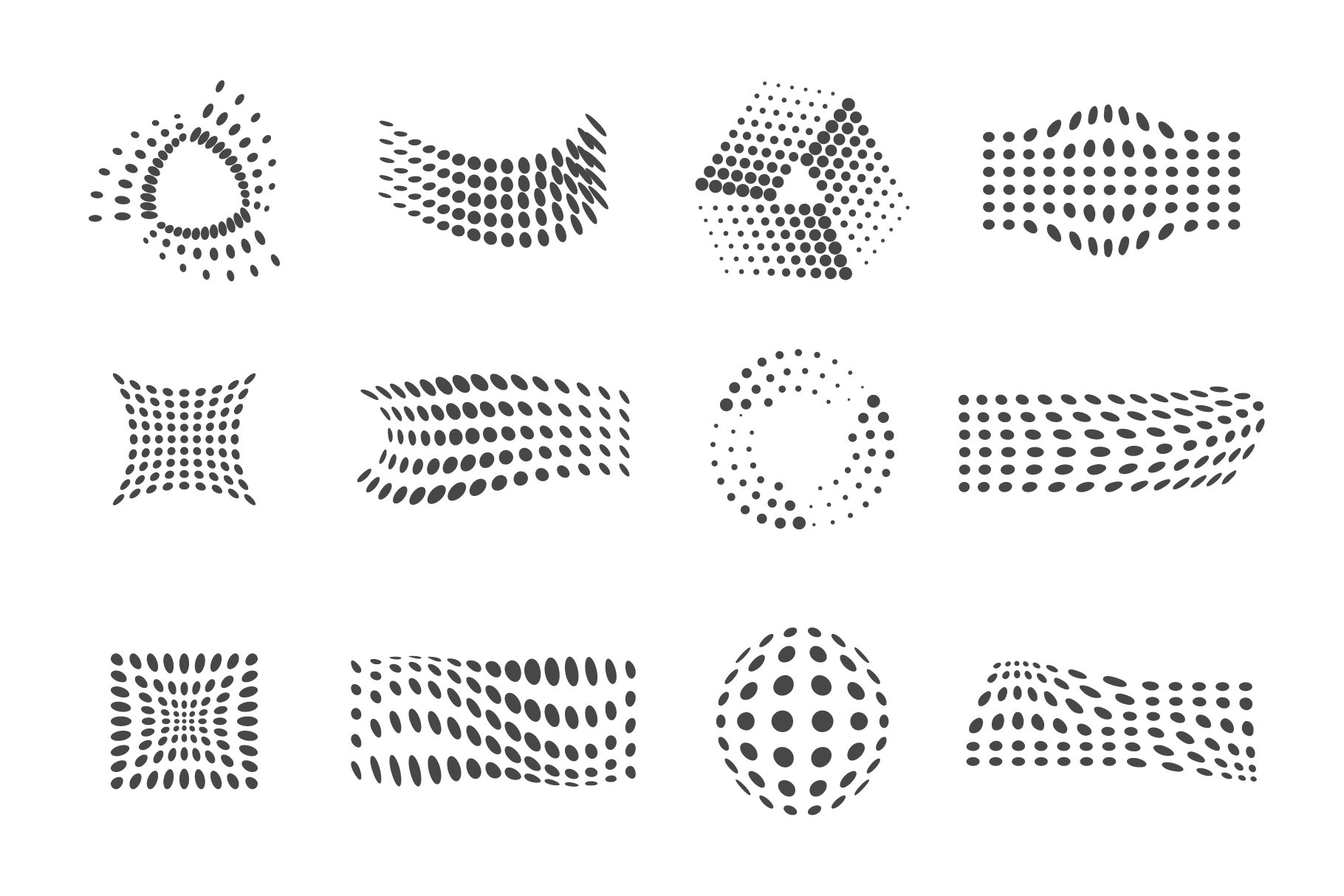 Dots symbol logo composition set