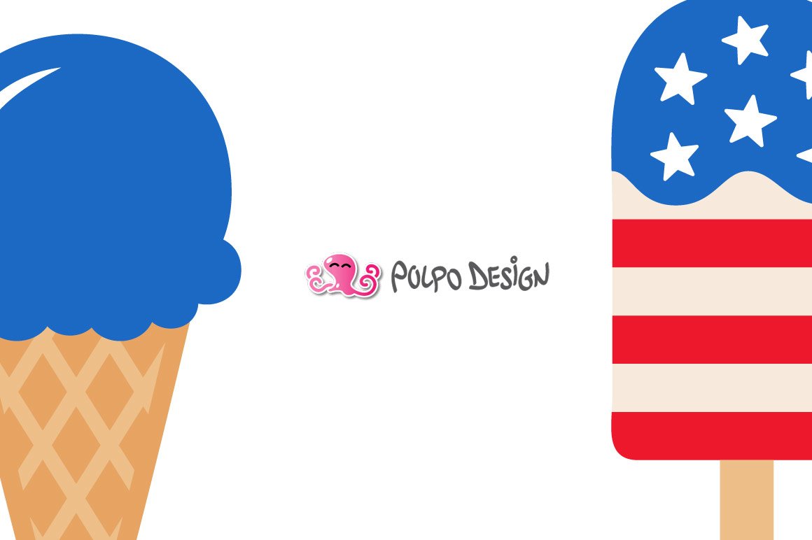 4th of July Ice Cream SVG, Eps, Dxf, Ai and Png (585270) | Objects ...