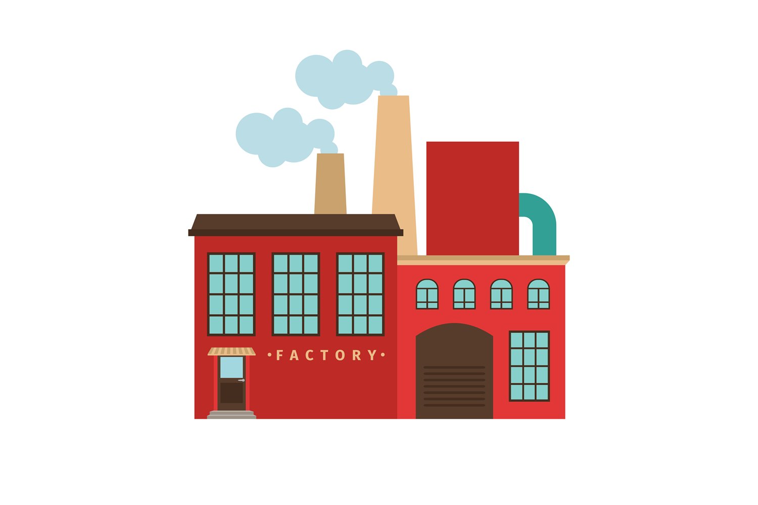 Red factory building icon (860968) | Illustrations | Design Bundles