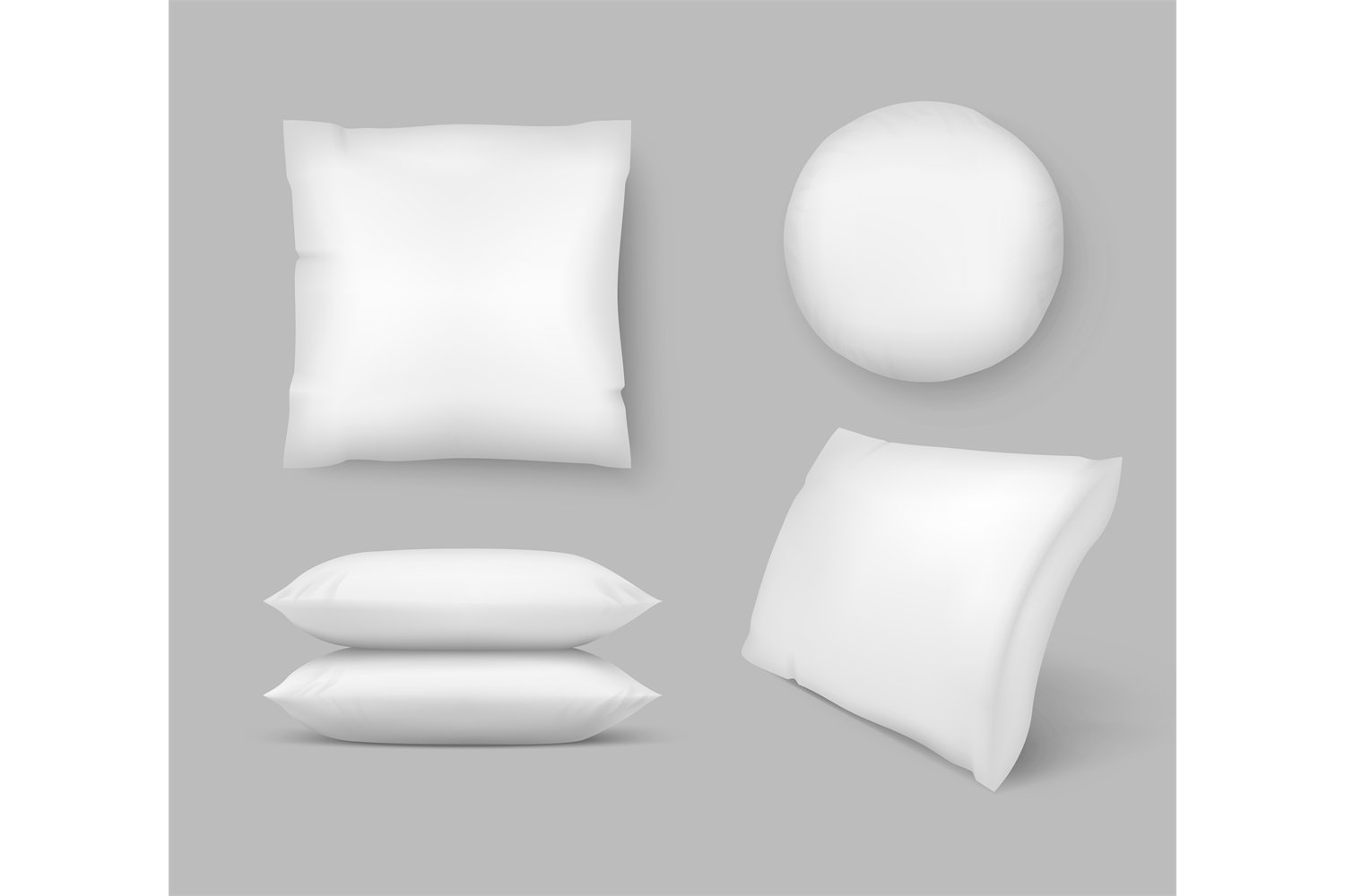 Realistic Comfortable Pillows. vector 3d comfort fluffy clea (1296036 ...