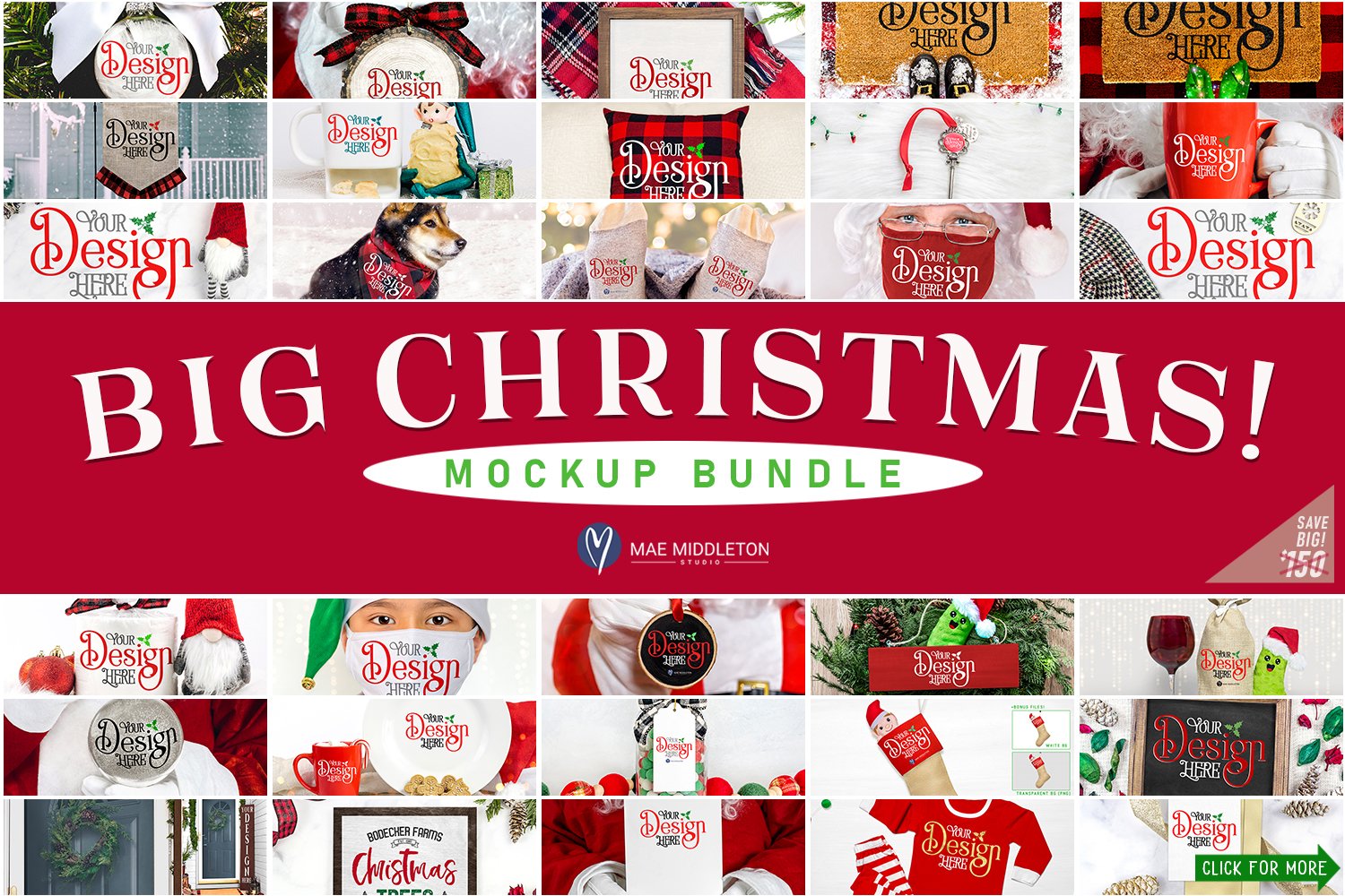 Christmas Mockup Bundle | Big, Fun Mockups! (889941) | Seasonal ...