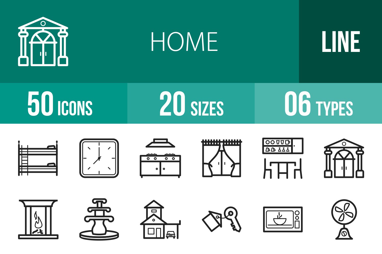 50 Home Line Icons (49014) | Icons | Design Bundles