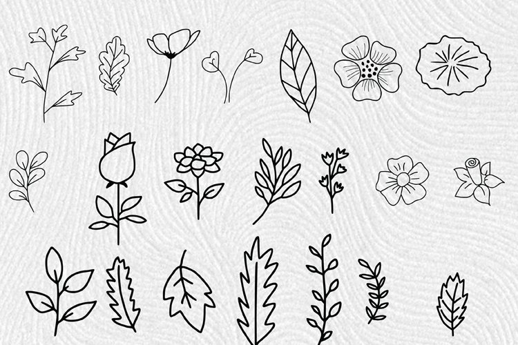 72 Botanical Doodles (193380) | Illustrations | Design Bundles