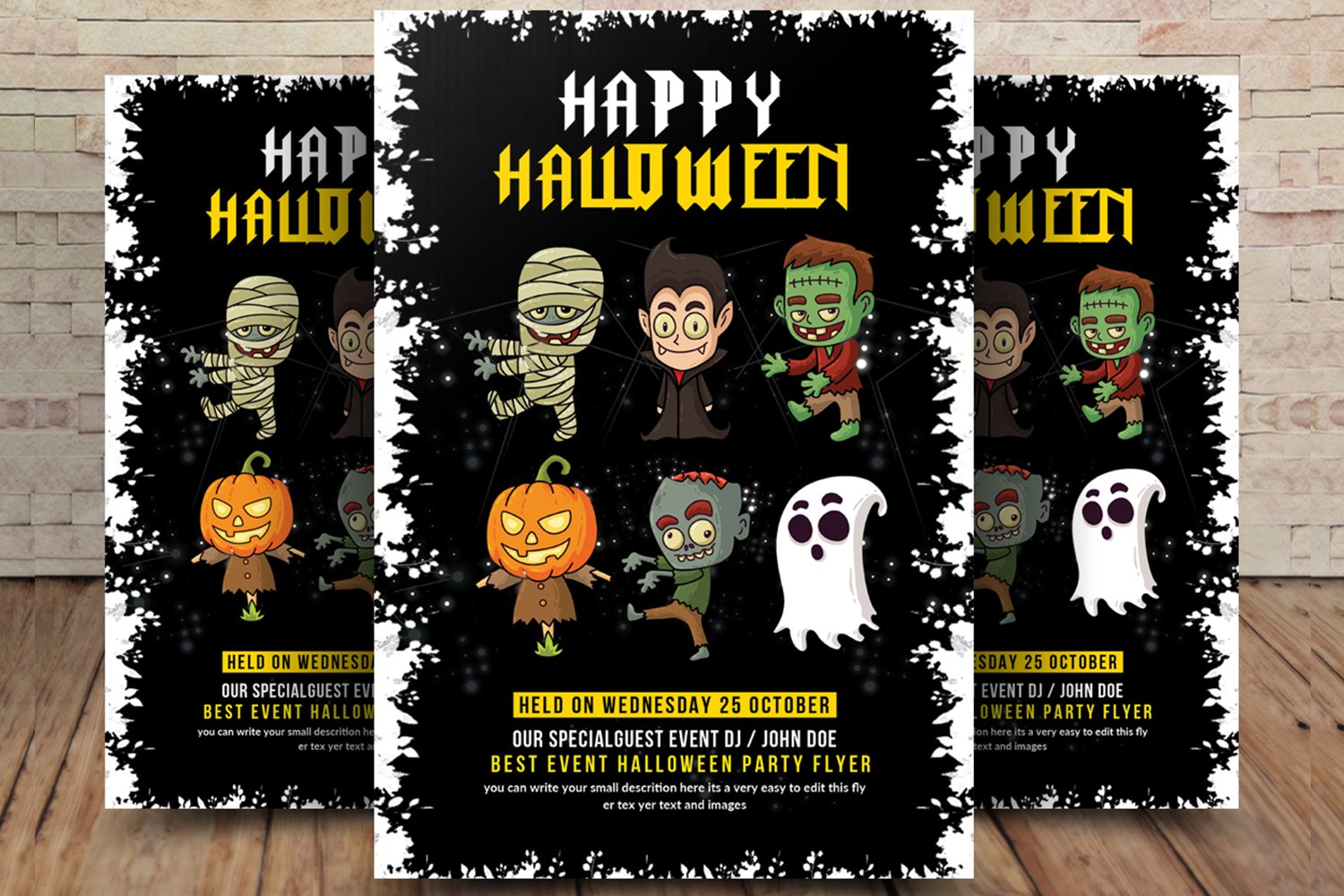Creepy Halloween Costume Party Flyer (479121) | Flyers | Design Bundles