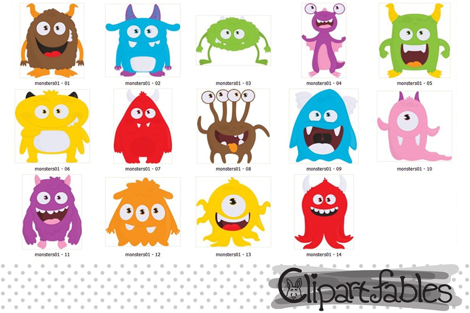 MONSTERS clipart, Cute Monsters for kids- INSTANT clip art (679562 ...