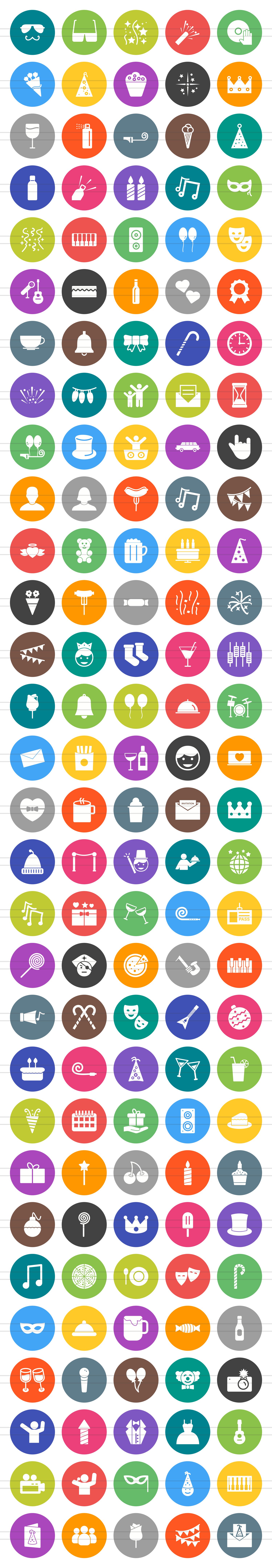 150 Birthday Filled Round Icons (87174) | Icons | Design Bundles