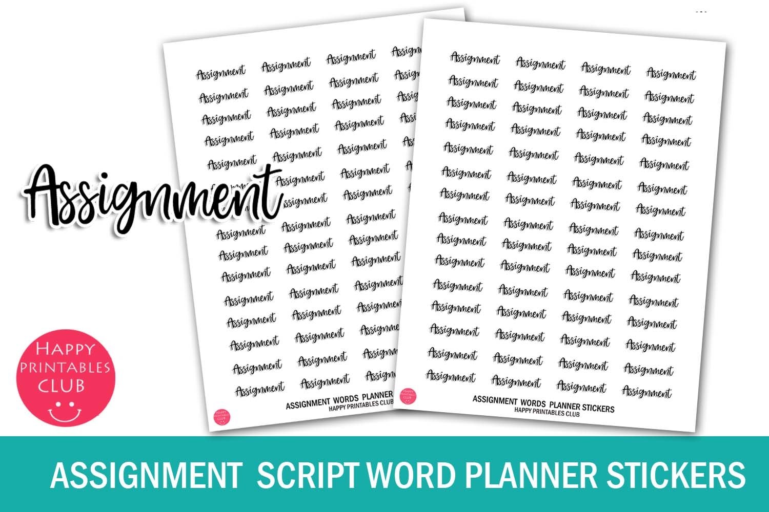 Assignment Script Words Planner Sticker- Assignment Stickers (483929 ...