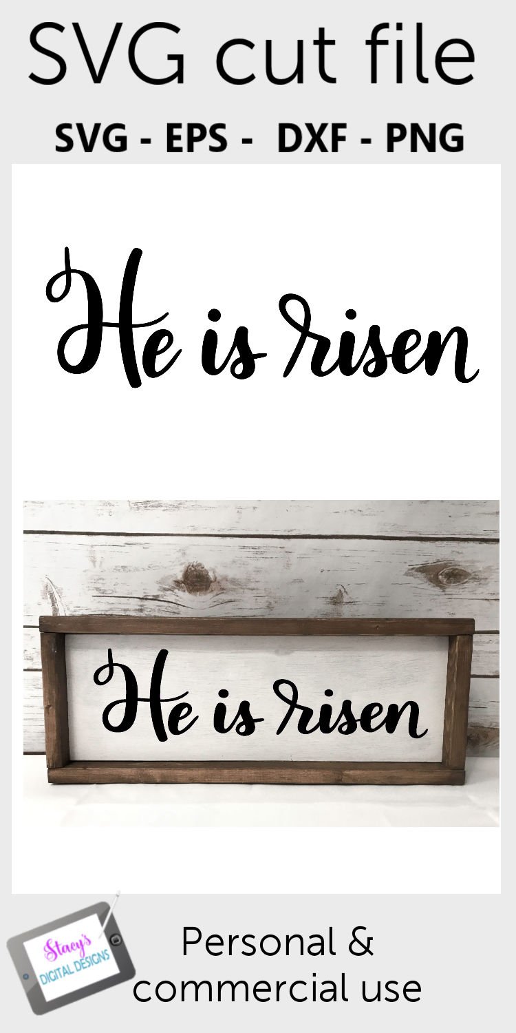 He is Risen SVG - Religious Easter SVG (185455) | Hand Lettered ...