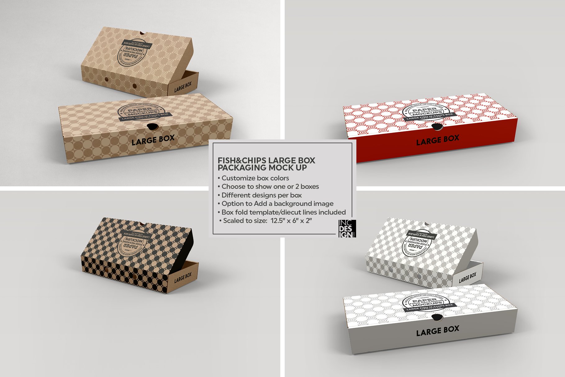 VOL.7 Food Box Packaging MockUps (133565) | Branding | Design Bundles
