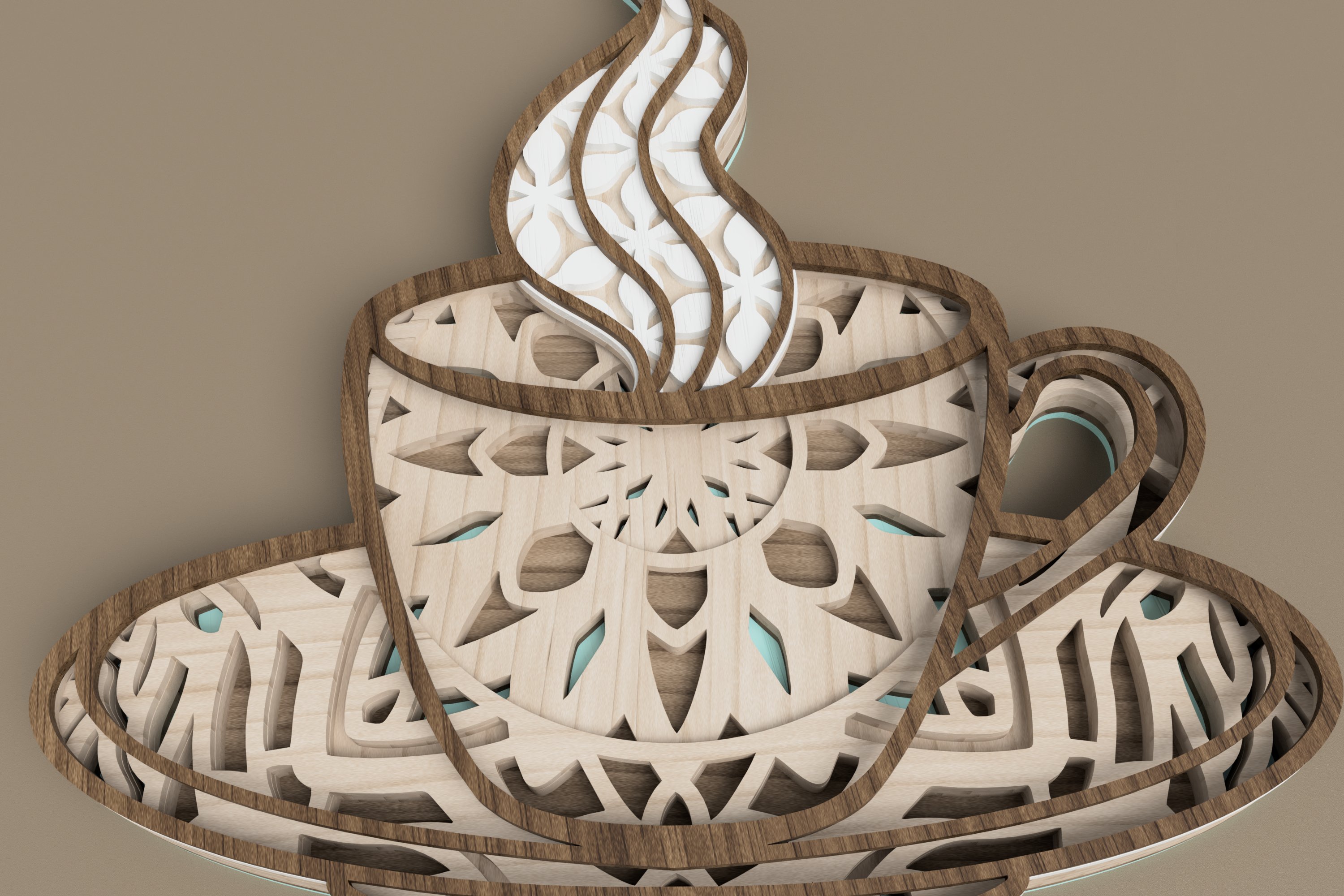 Coffee laser cut file - A Cup of Hot Coffee