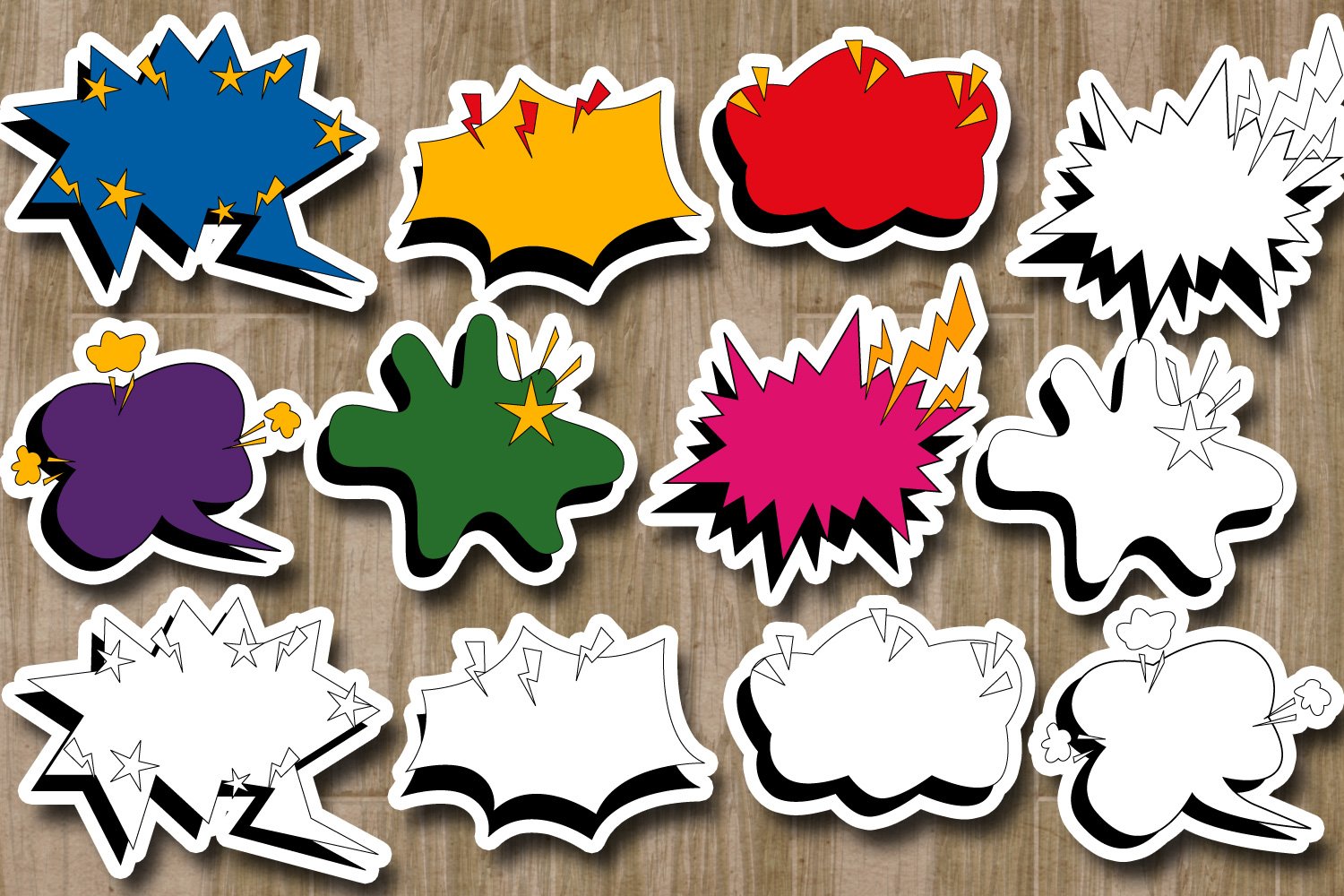 Superhero Talk Bubble clipart / comic speech balloons (95957 ...