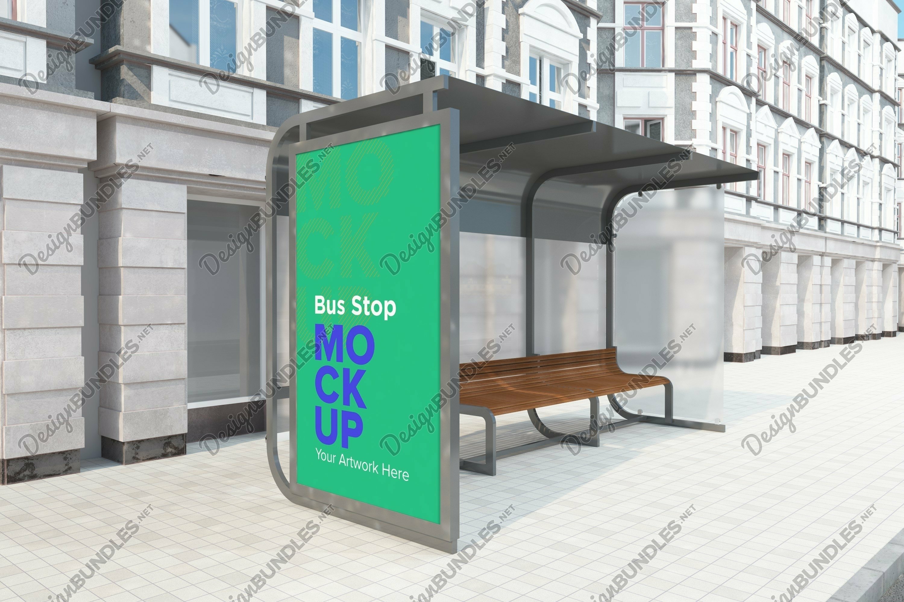 Bus Shelter Advertising Signage Mockup (1847748) | Branding | Design ...