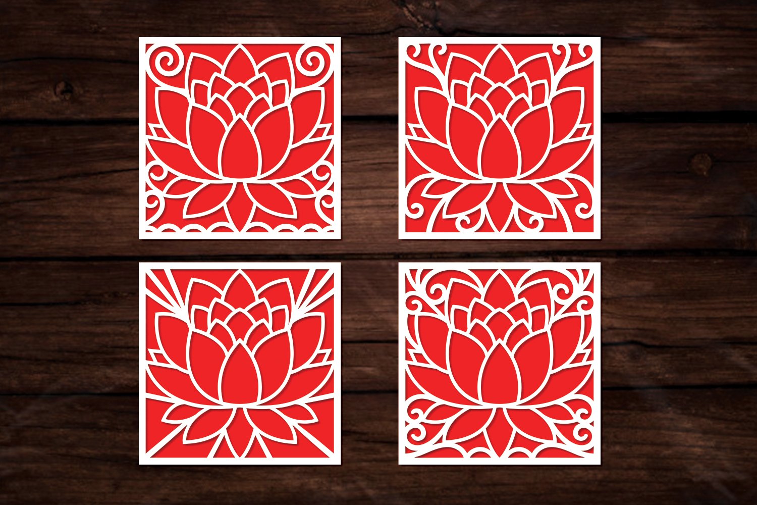 Papercut Decorative Lotus Flowers Frames, Paper Cut Flowers