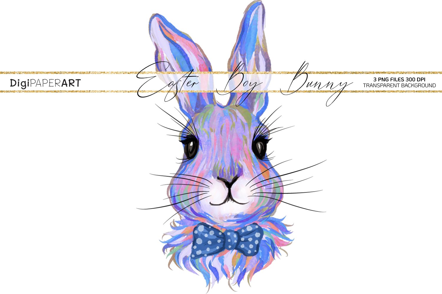 Easter Bunny Boy Face PNG, Colorful Happy Easter Clipart (484991 ...