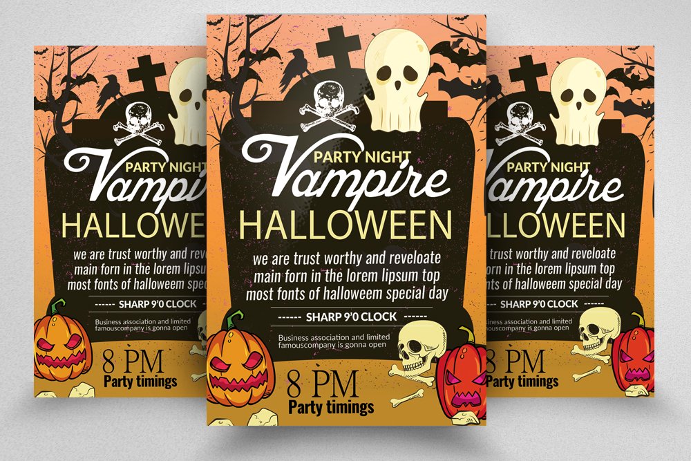 Vampire Halloween Flyer / Poster Template (375111) | Flyers | Design ...
