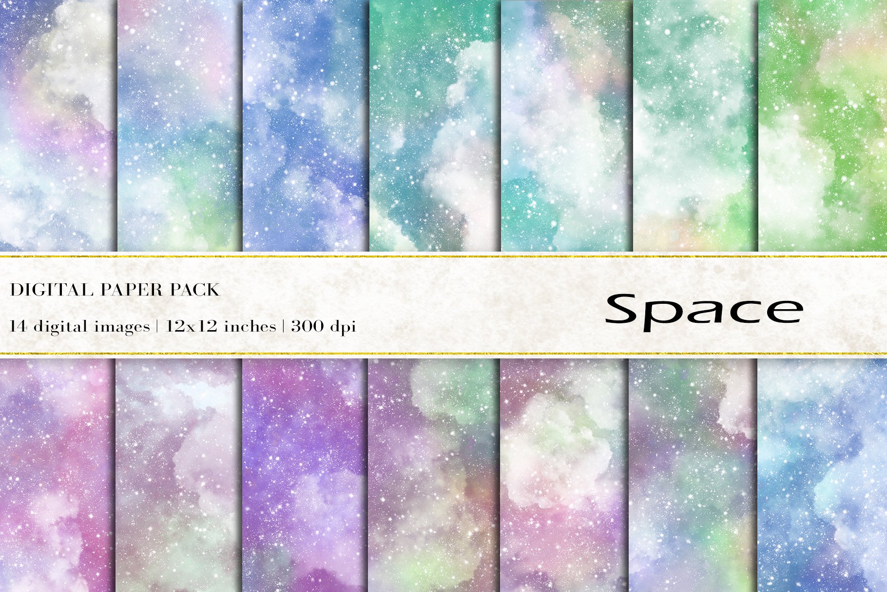 Space Digital Paper, Galaxy Background (1281484) | Backgrounds | Design ...