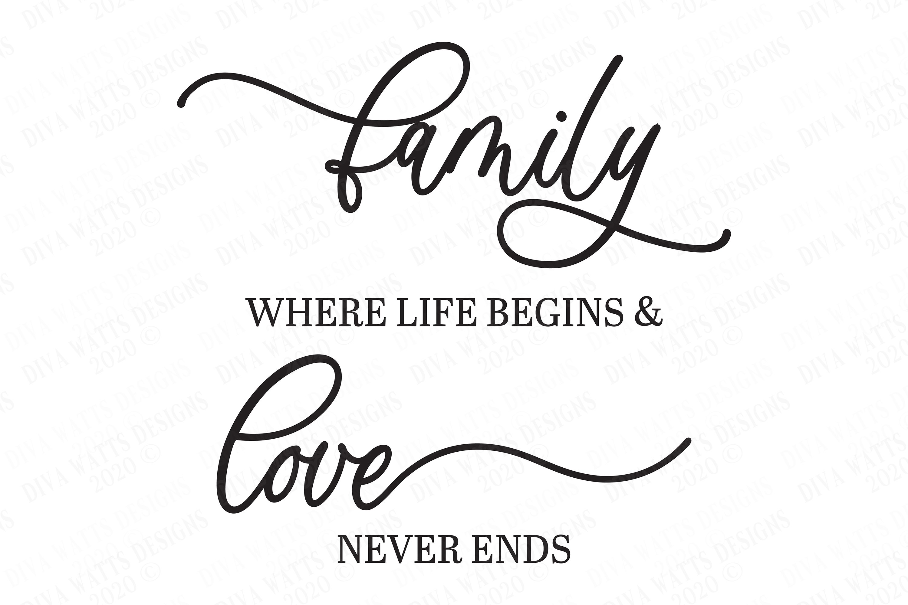 Family Where Life Begins and Love Never Ends - SVG PNG EPS (561638 ...