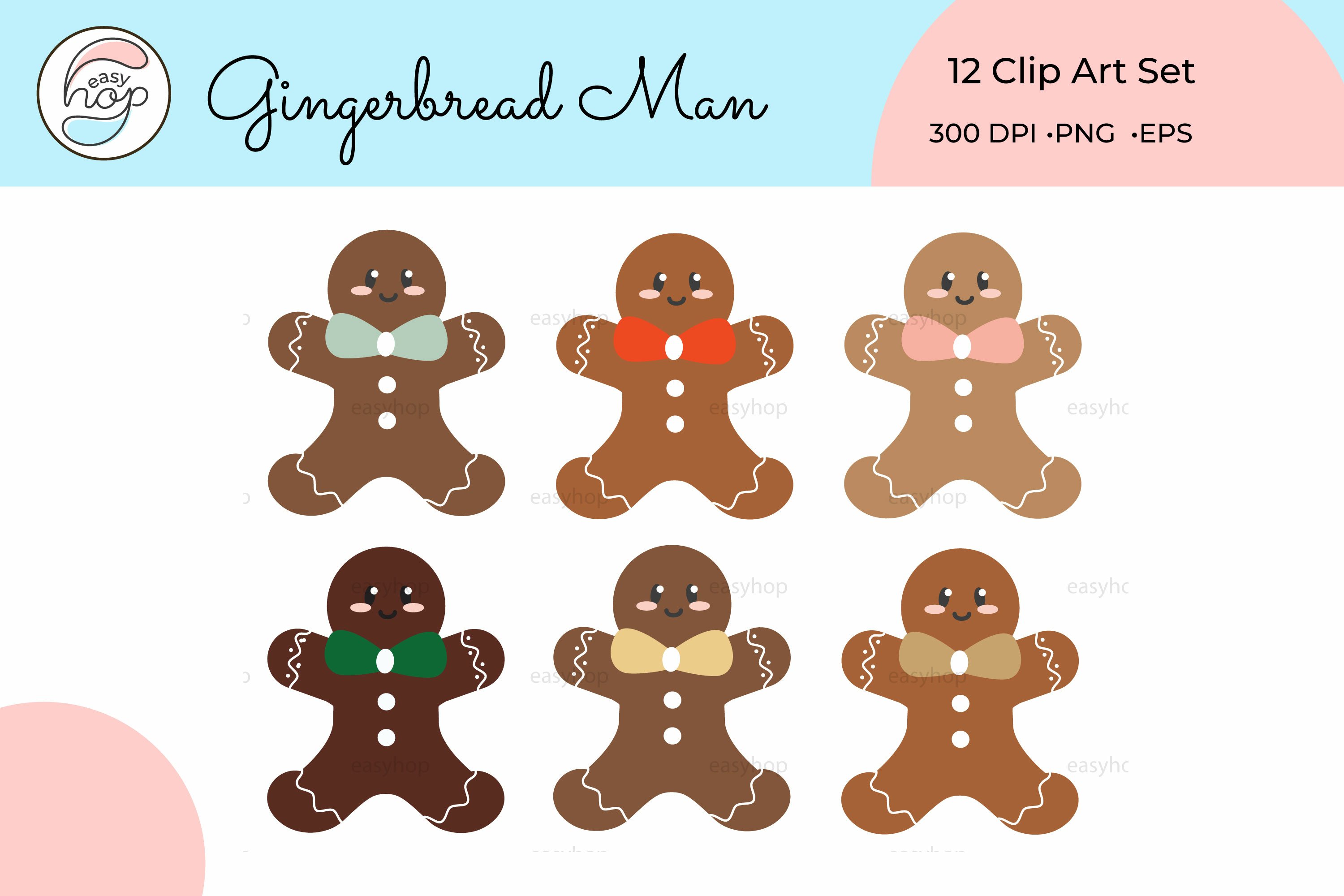 Gingerbread Man Clip Art Illustration Set (1750295) | Clipart | Design ...