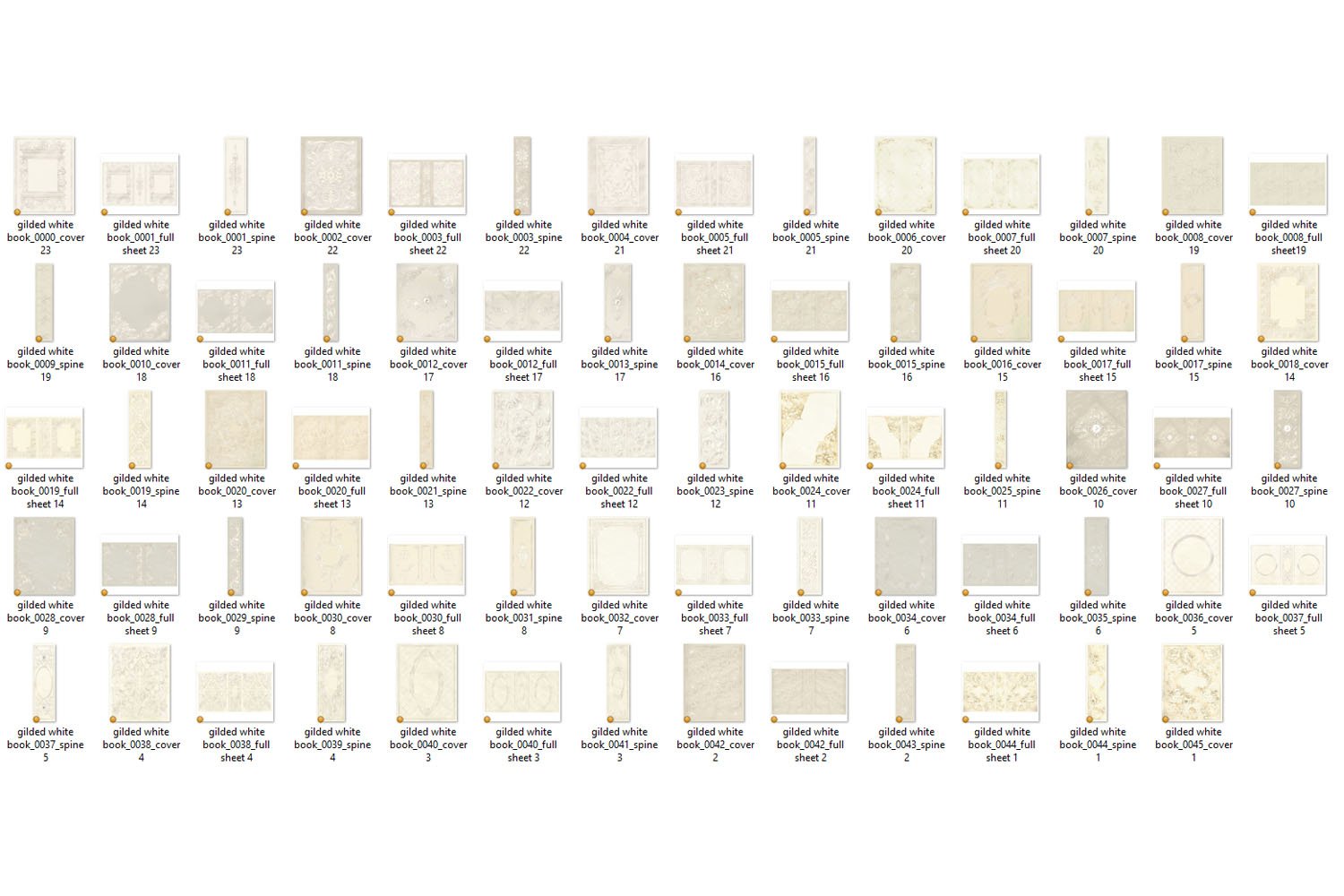 Gilded White Book Covers (573271) | Textures | Design Bundles