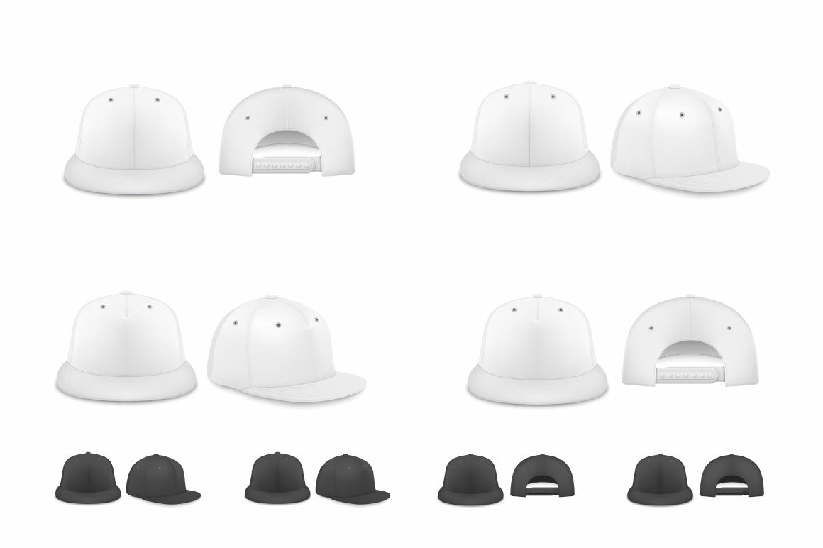 Baseball, Snapback Cap. Vector set. (1261360) | Vectors | Design Bundles