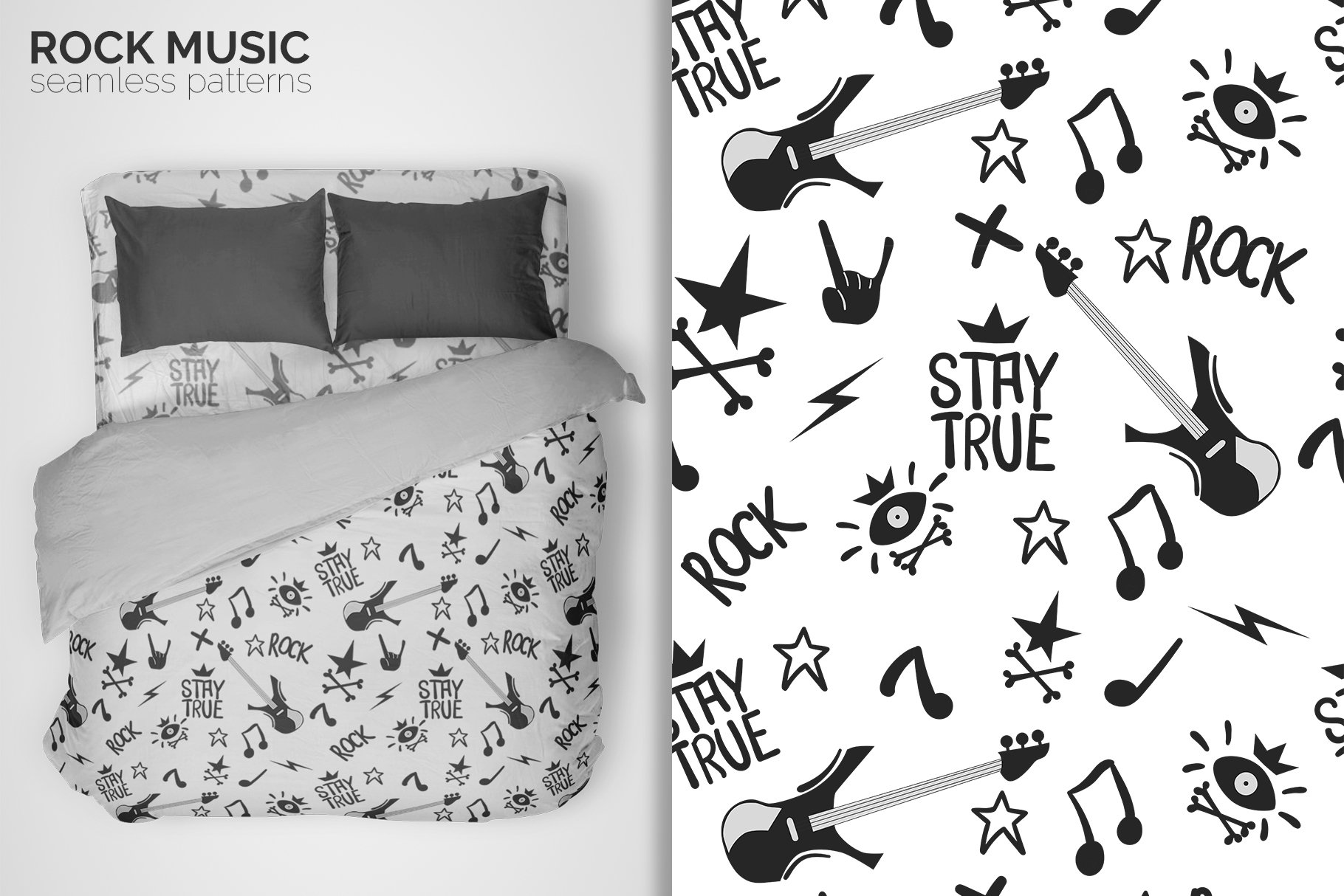 Rock Music Seamless Patterns (391184) | Patterns | Design Bundles