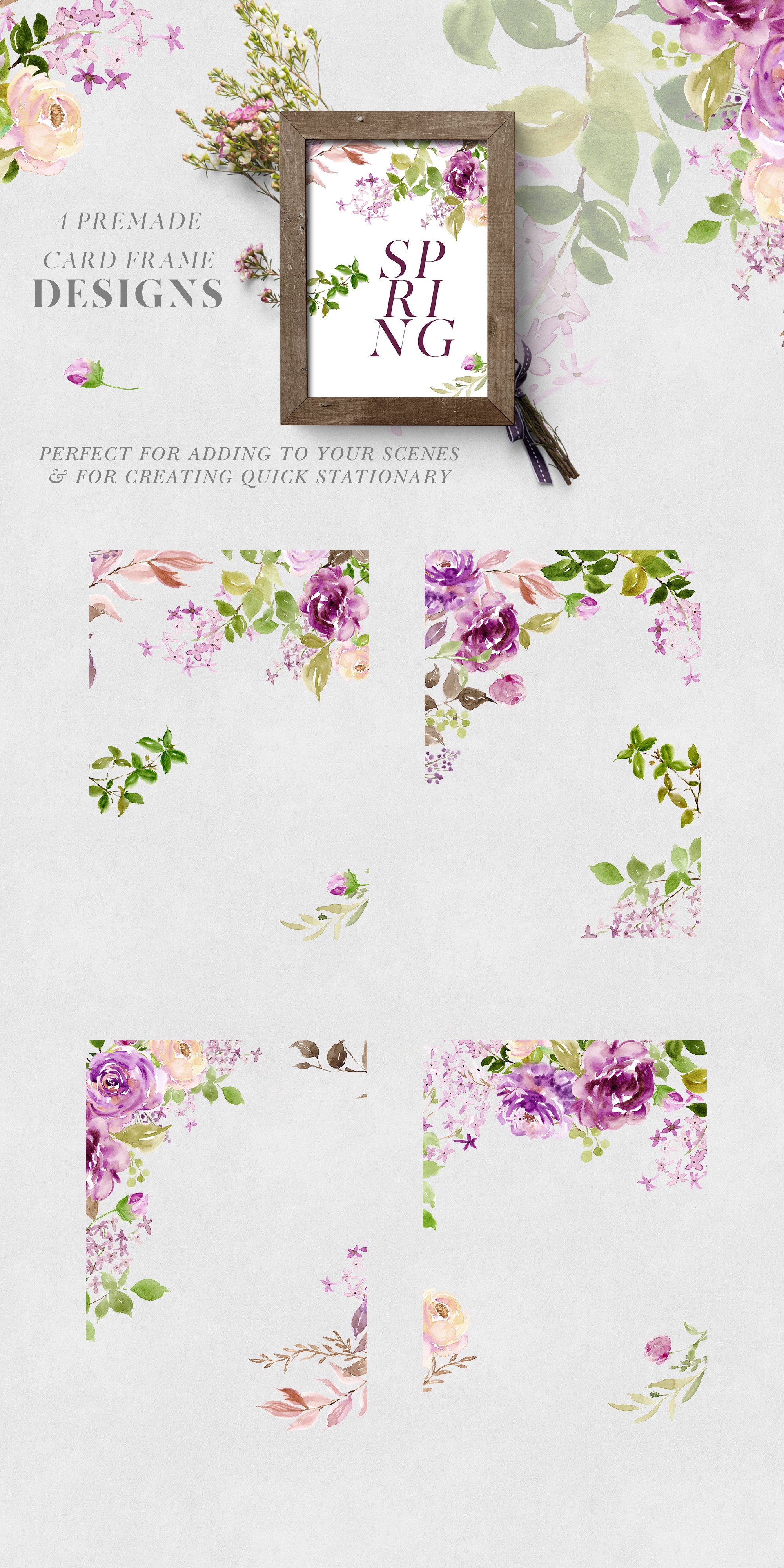 Festive Spring Watercolor Scene Creator (218351) | Illustrations ...