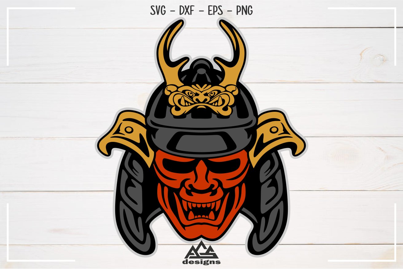 Japanese Shogun Samurai Mask Svg Design (427159) | Cut Files | Design ...