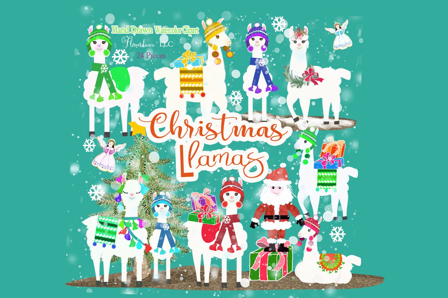 Paper, Party & Kids Craft Supplies & Tools Christmas Llama PNG vintage ...