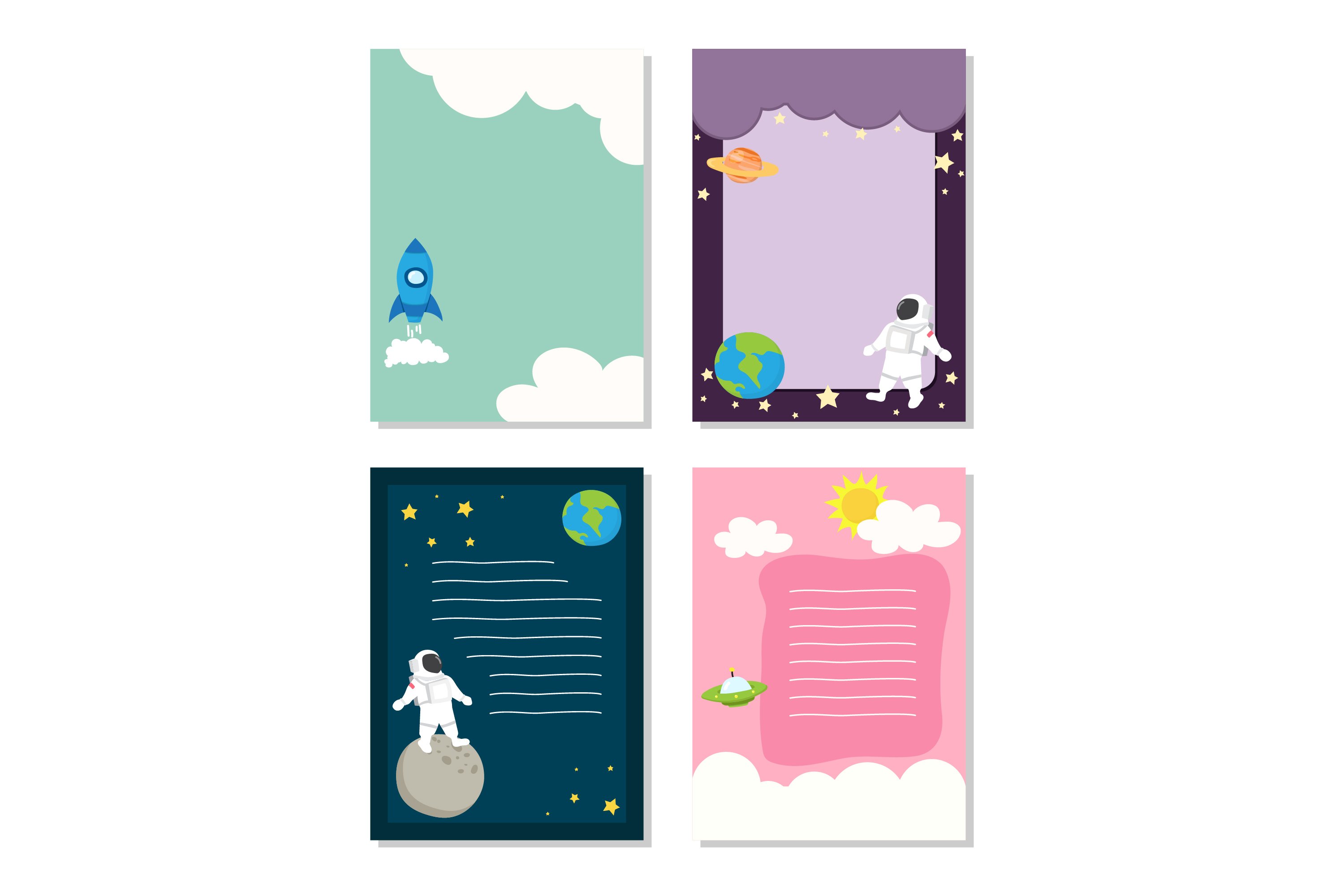 sheet noted space vector design (1174695) | Elements | Design Bundles