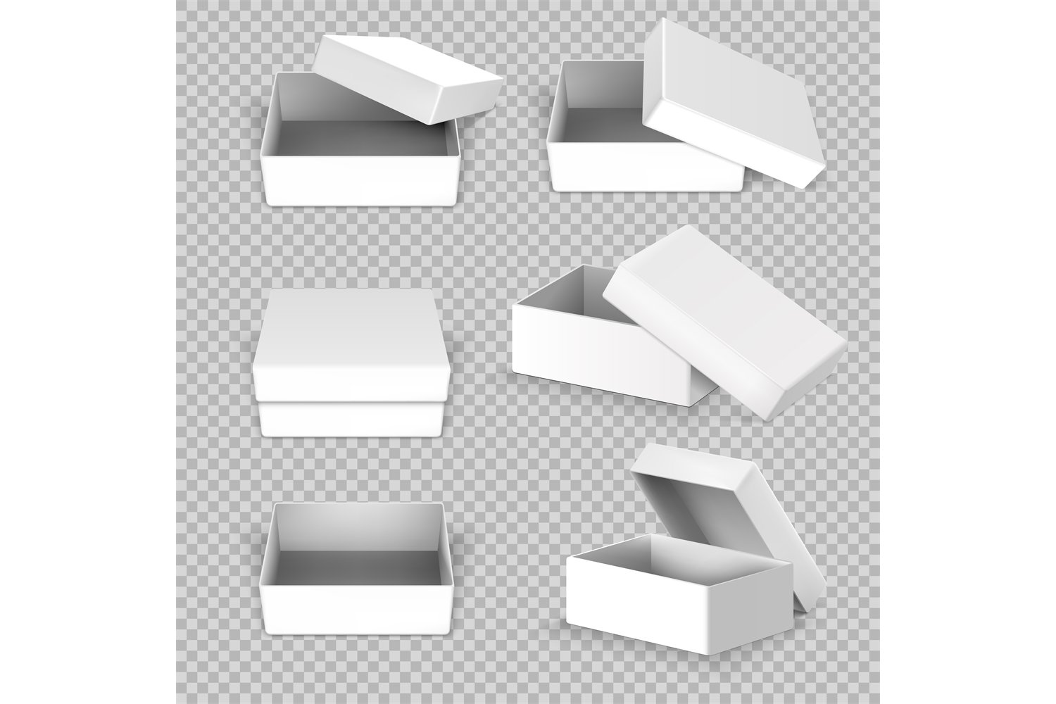 White empty square open box in different positions vector se (863365 ...