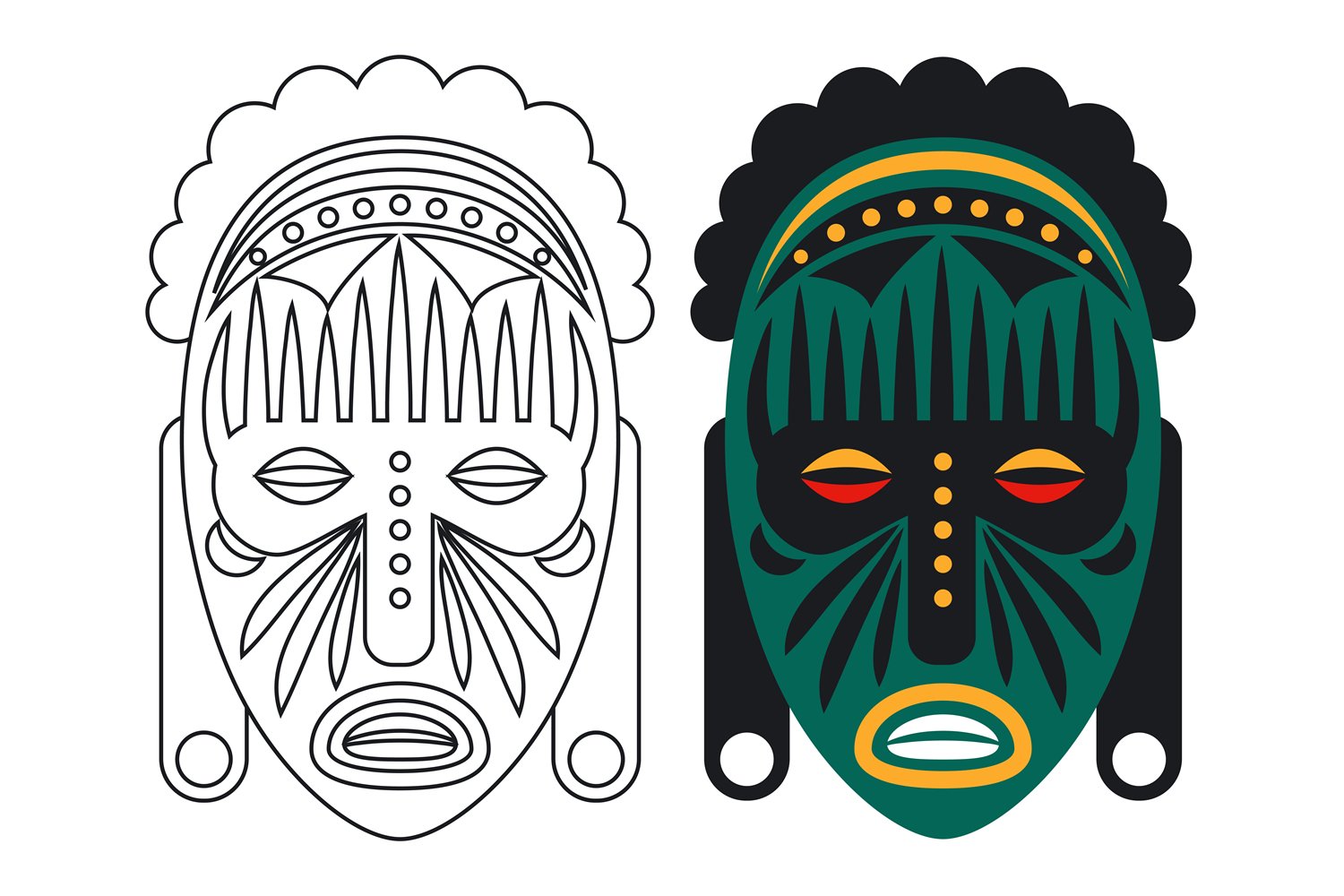 Africa Outline Color