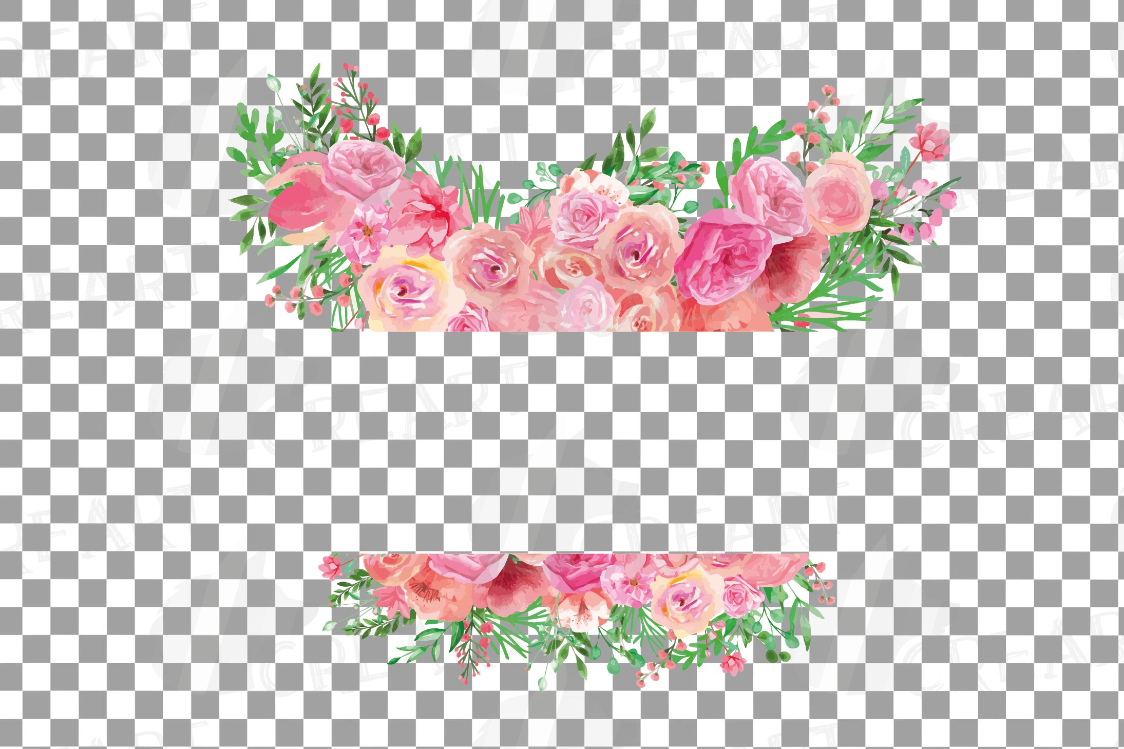 Watercolor elegant pink floral borders, elegant pink wedding (235925 ...