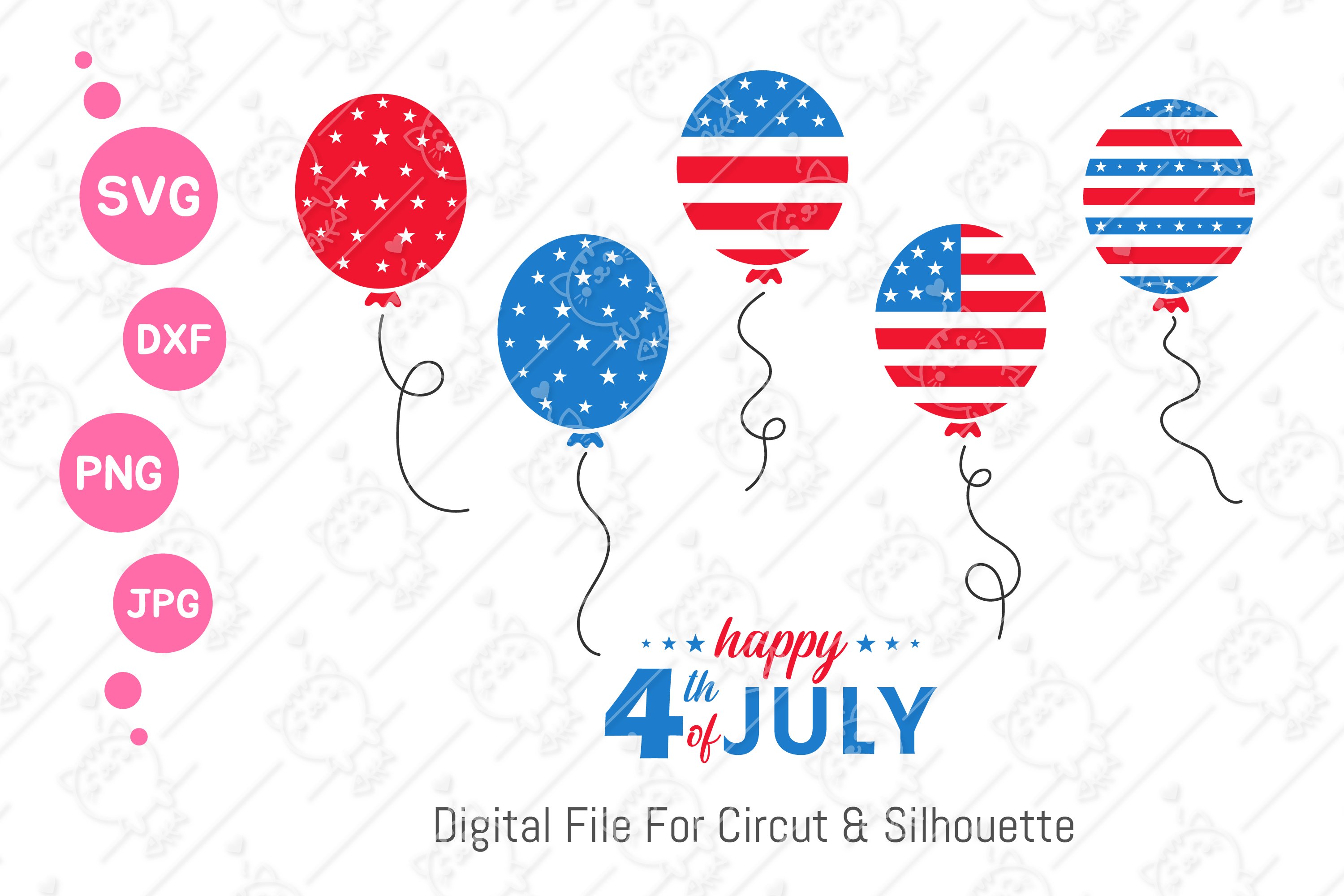 America Balloon SVG |USA Flag 4th of July SVG | png dxf svg