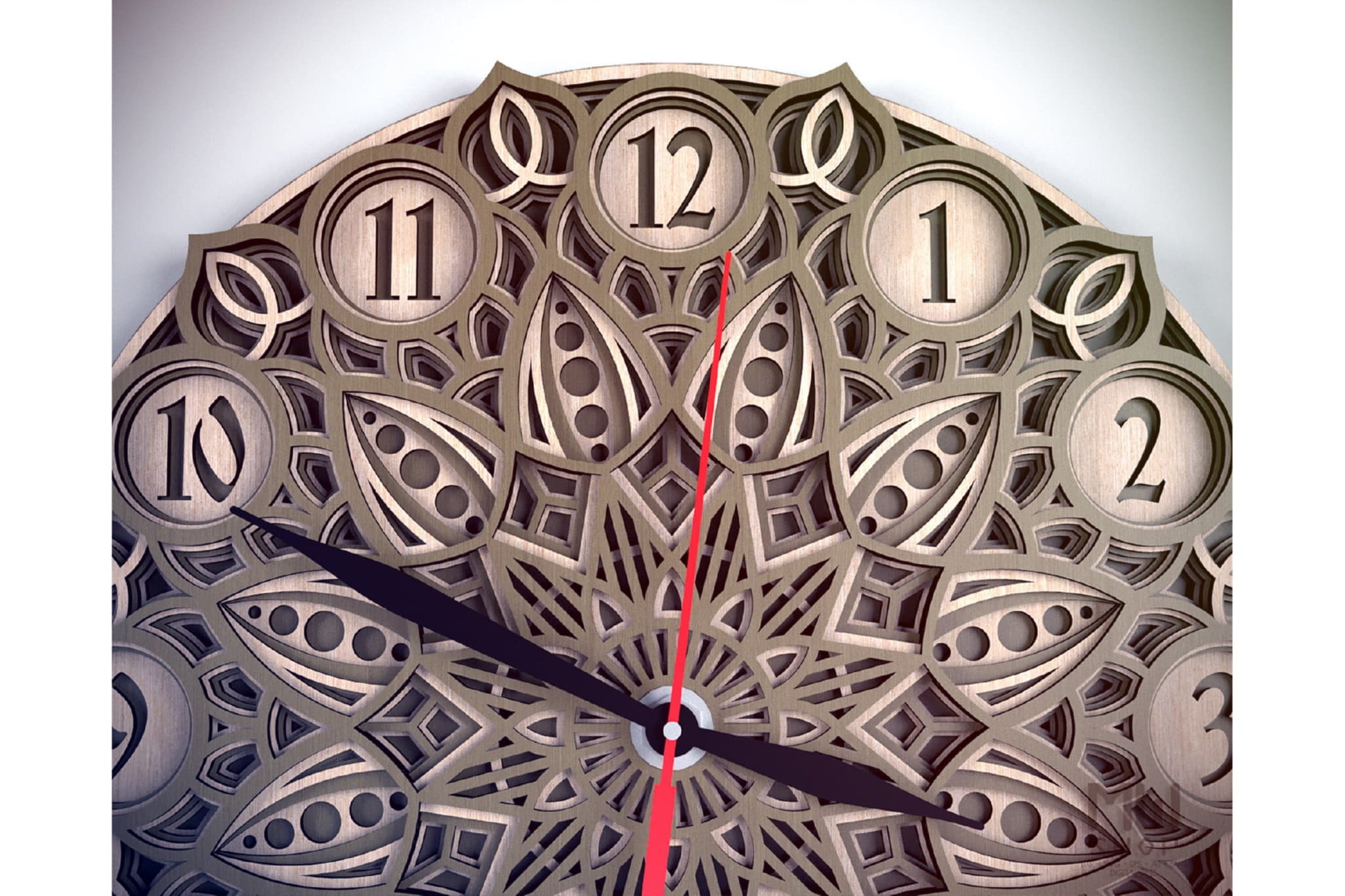 C28 - Laser Cut Wall Clock DXF, Mandala Clock, Wooden Clock (580093 ...