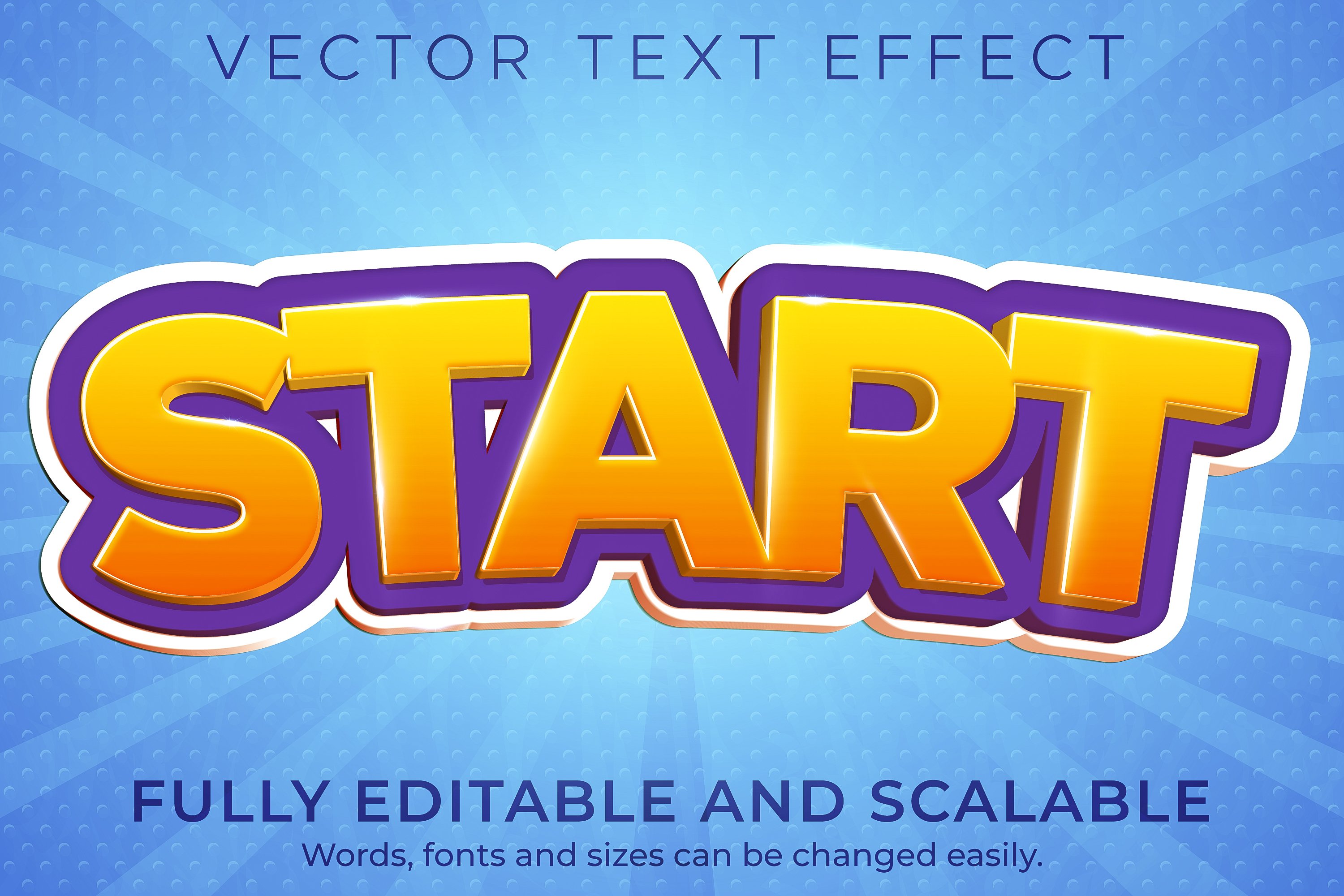 Cartoon start text effect, editable comic and fun text style (1196299 ...