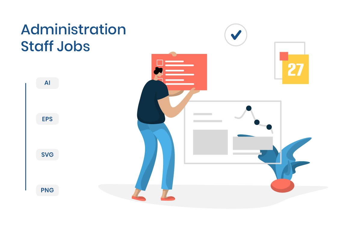 flat illustration Administration Staff Jobs online business (1282102 ...