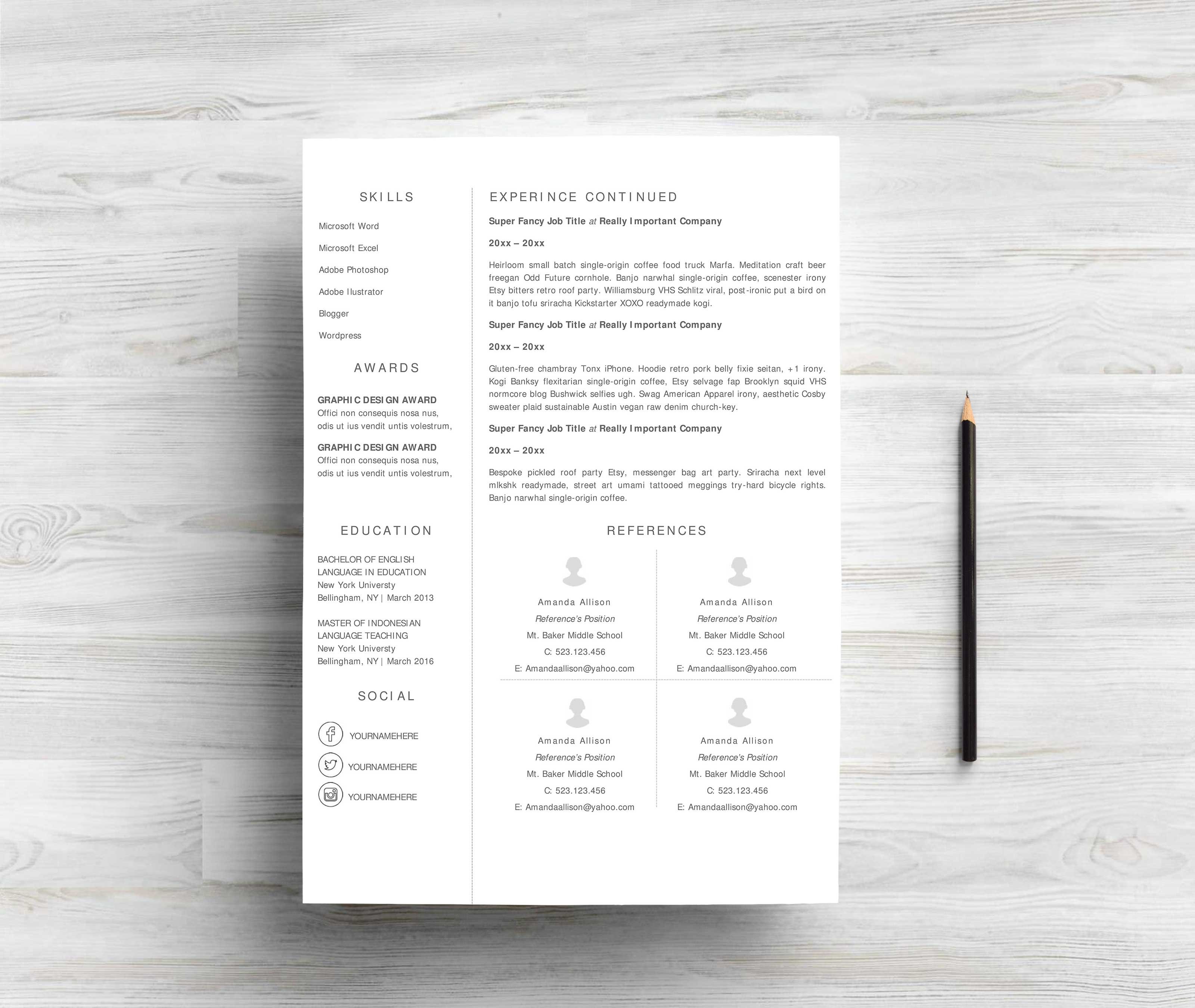 Professional Resume Template Word